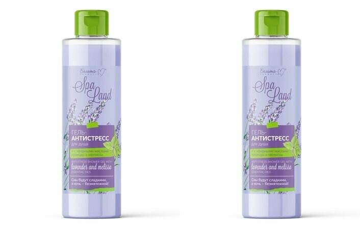 Белита Гель-антистресс для душа SPA Land, с эфирными маслами лаванды и мелиссы, 400 мл, 2 шт