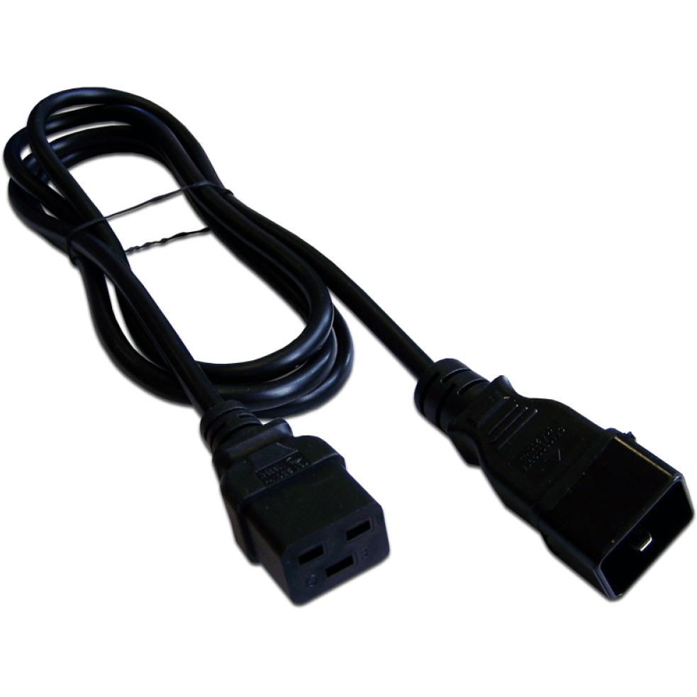 Кабель питания C19 - C20, 3м, Lanmaster (LAN-PP19/20-3.0-BK)