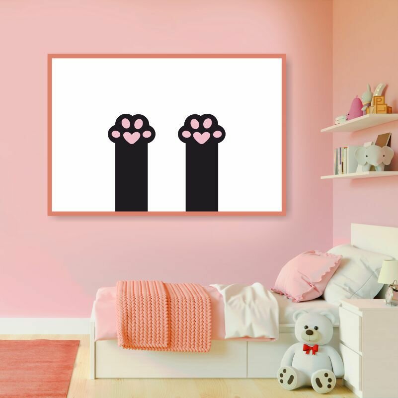 Постер для интерьера Потому что лапки горизонтальный на стену 40х30 см в тубусе ПолиЦентр