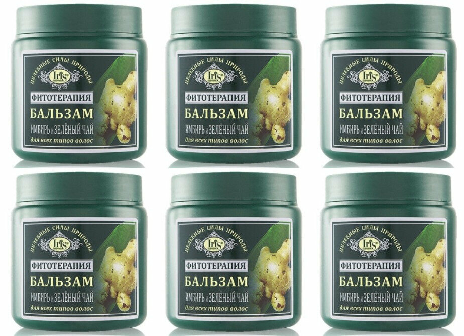 Iris Бальзам Фитотерапия для волос Имбирь и зеленый чай, 500 мл, 6 шт