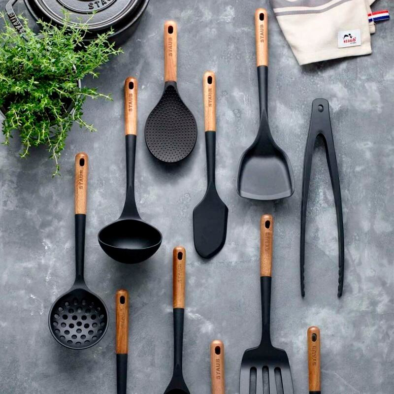 Скребок Staub, для теста, из дерева и силикона, чёрный, 30 см — фото 1