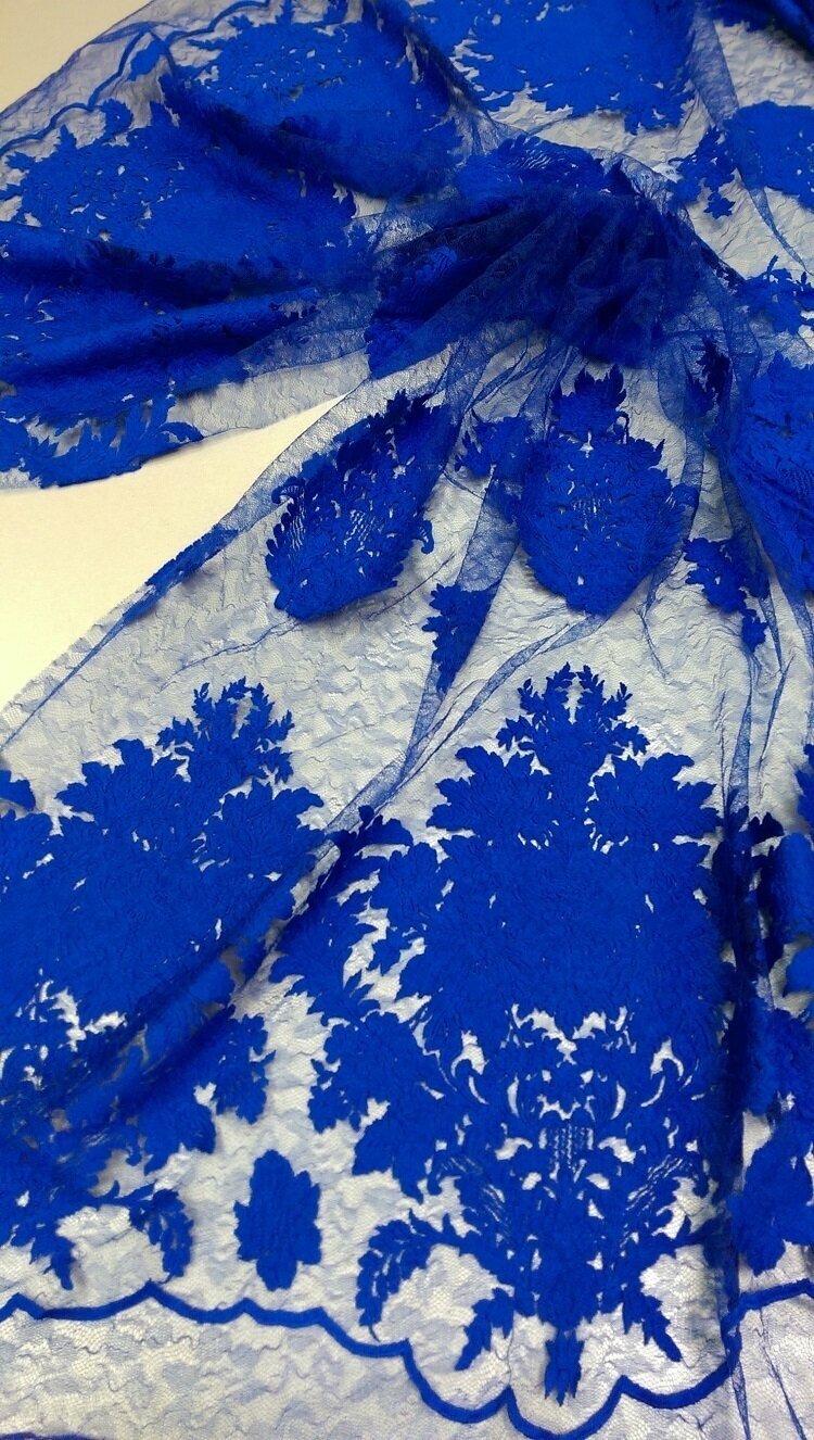 Ткань Кружево цвета индиго Италия