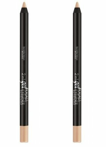 Карандаш для век гелевый 2 in 1, Deborah Milan, Gel Kajal & Eyeliner Pencil, тон 06 сливочный, 1.4 г, 2 шт