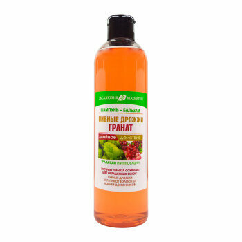 Эксклюзивкосметик Шампунь-бальзам Пивные дрожжи и Гранат, сохраняет цвет окрашенных волос, 500 г