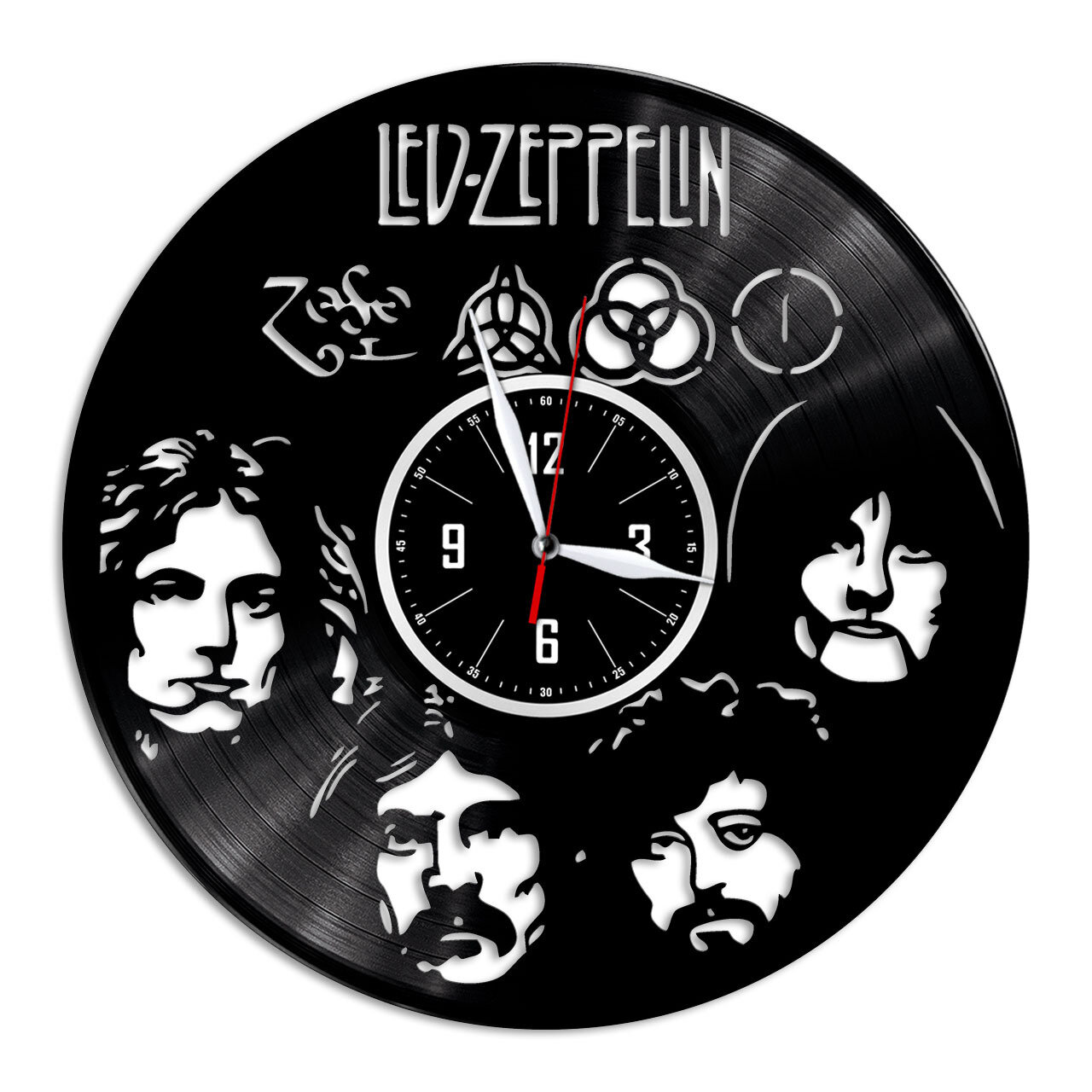 Led Zeppelin - настенные часы из виниловой пластинки, диаметр 30 см