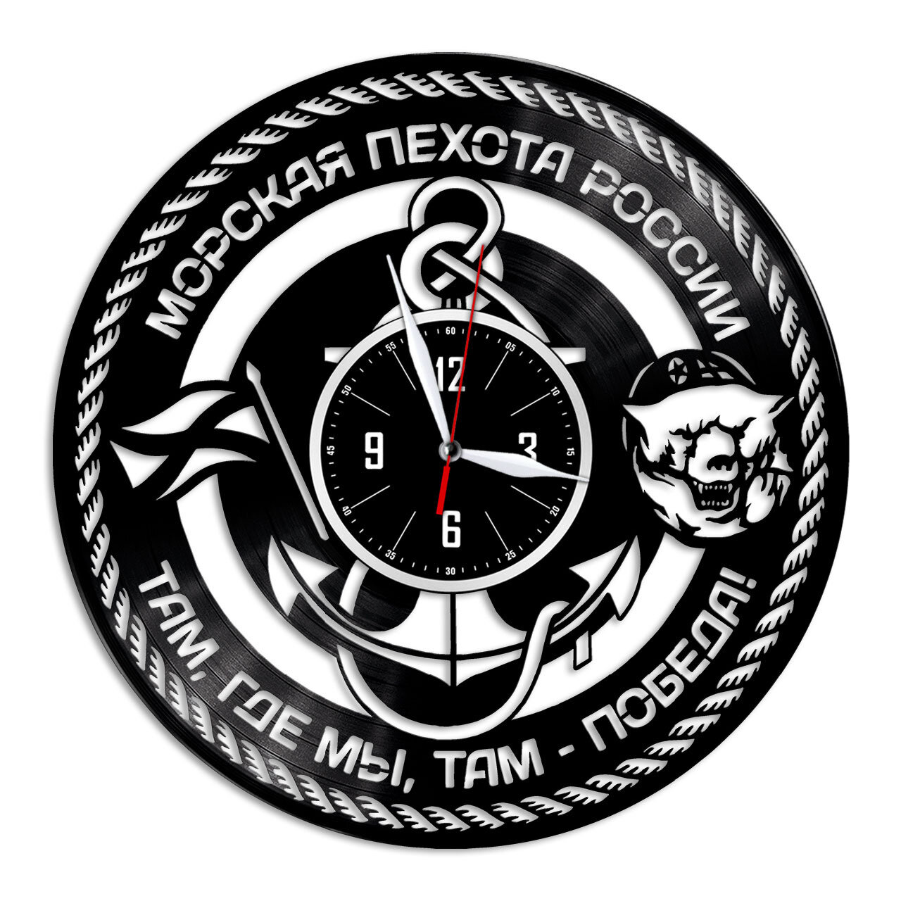 Морская Пехота - настенные часы из виниловой пластинки