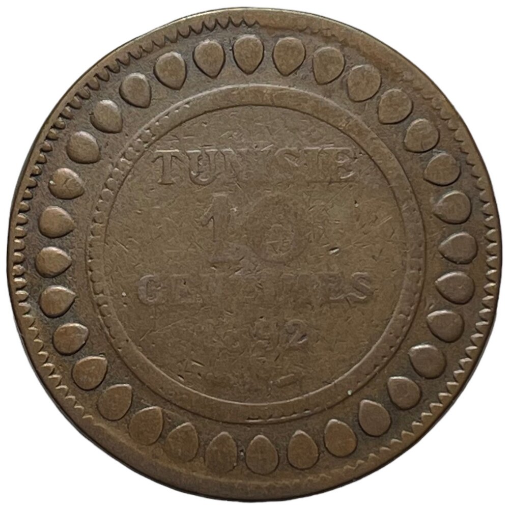 Тунис 10 сантимов 1892 г. (AH 1309)