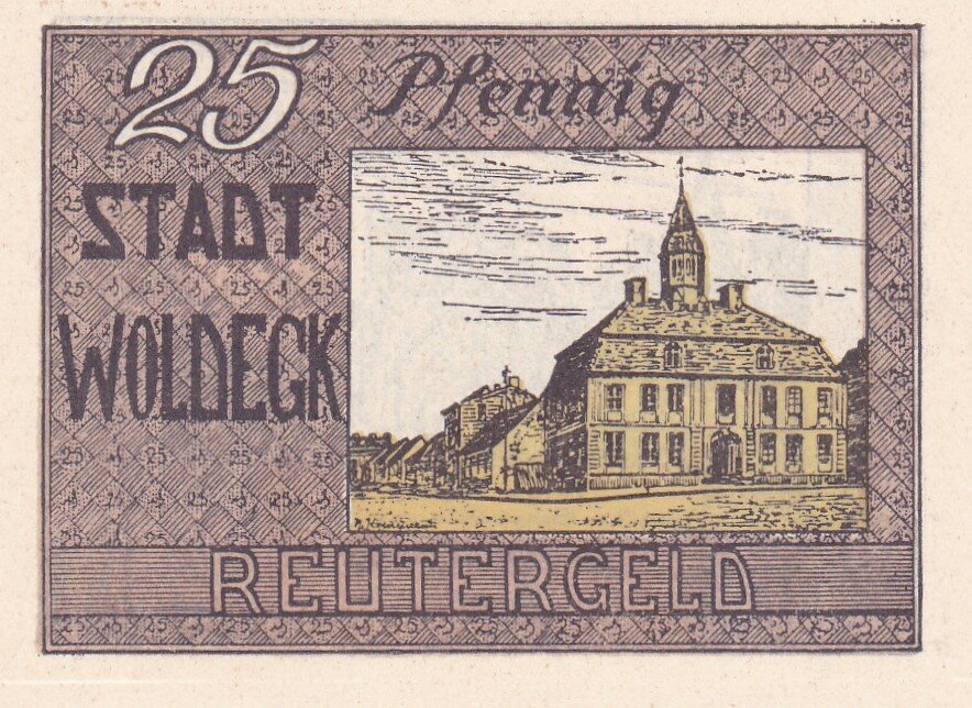 Германия (Веймарская Ресупблика) Вольдегк 25 пфеннигов 1922 г.