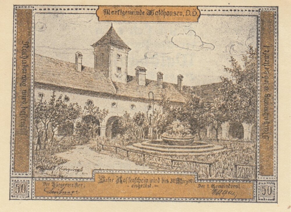 Австрия, Вальдхаузен 50 геллеров 1914-1921 гг.