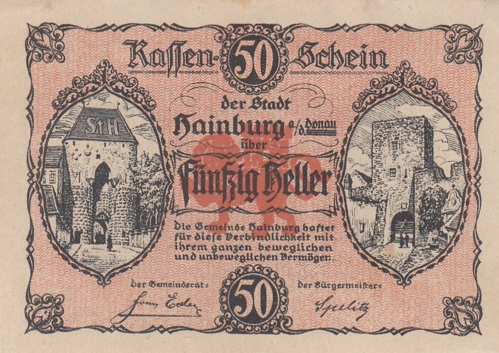 Австрия, Хайнбург 50 геллеров 1914-1920 гг.