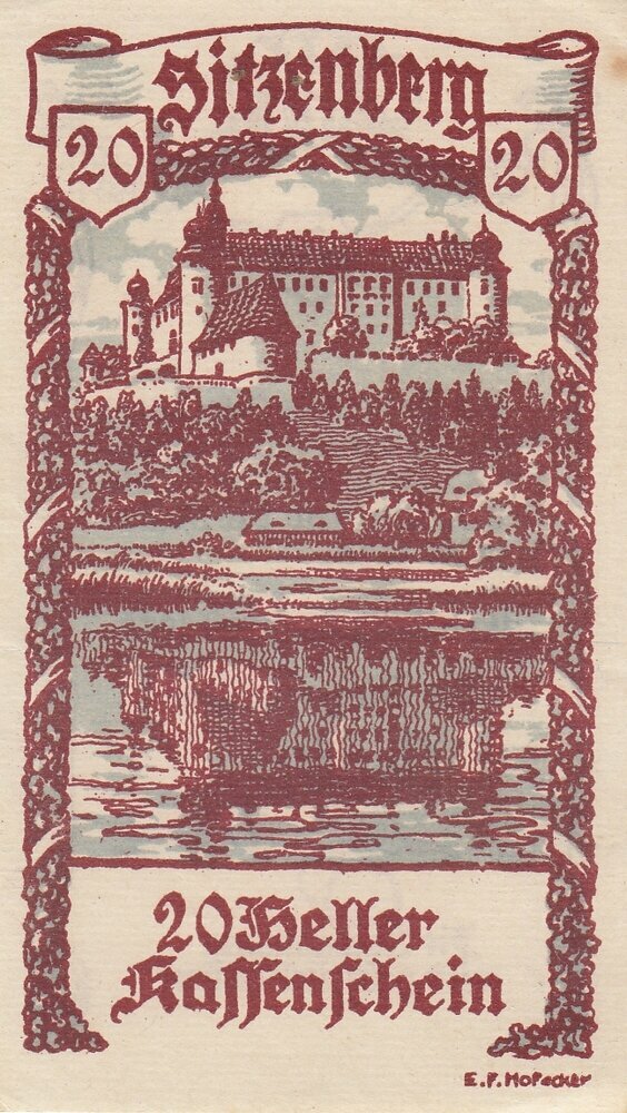 Австрия, Зитценберг 20 геллеров 1920 г.