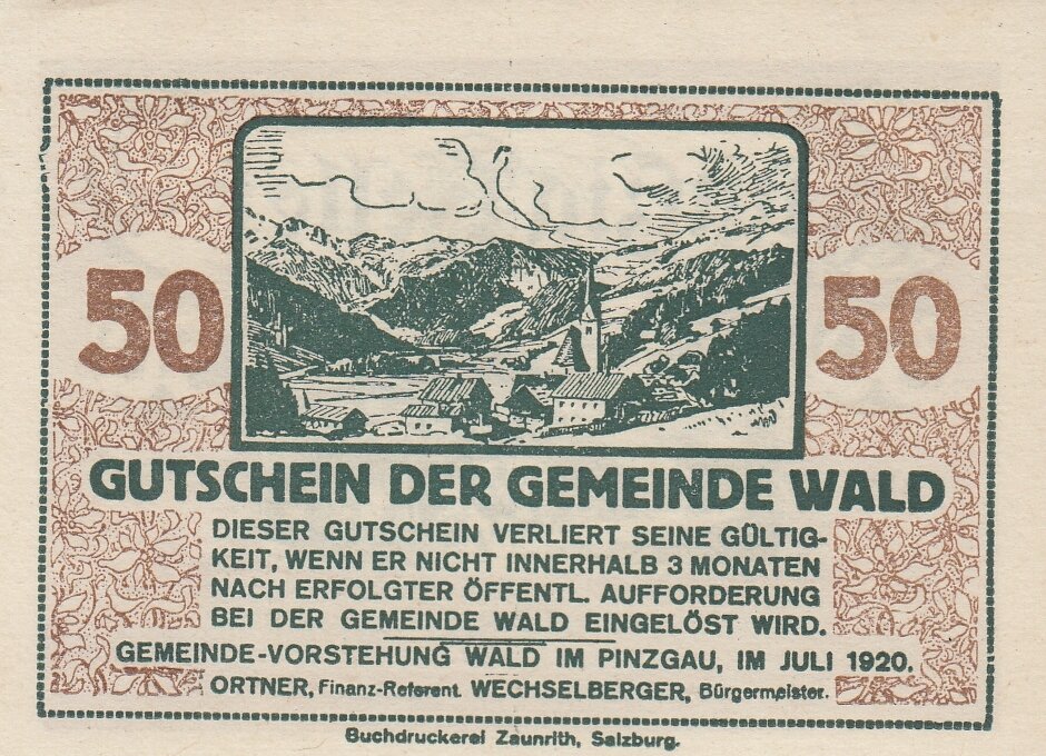 Австрия, Вальд 50 геллеров 1920 г. (2)