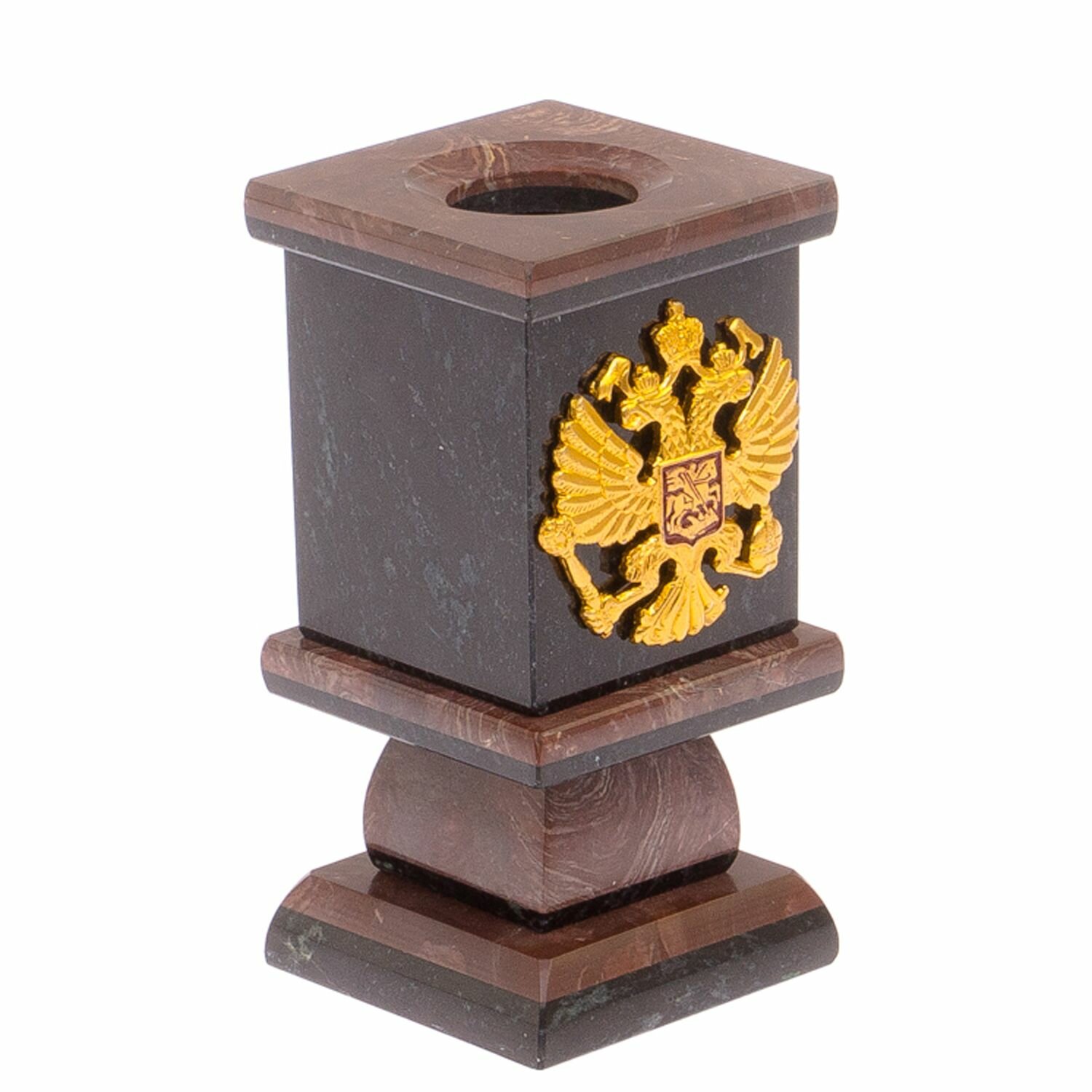 Карандашница из лемезита с Гербом РФ 125267