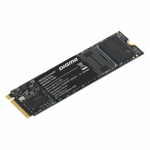 SSD накопитель Digma Mega M2 DGSM3512GM23T 512ГБ, M.2 2280, PCIe 3.0 x4, NVMe, M.2, rtl