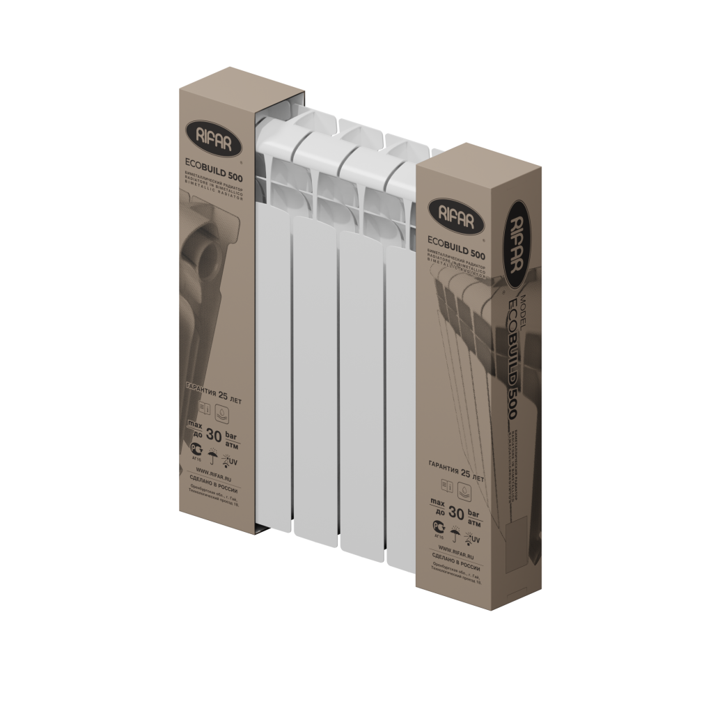 Радиатор биметаллический RIFAR Ecobuild 500/100 8 секций RE50008