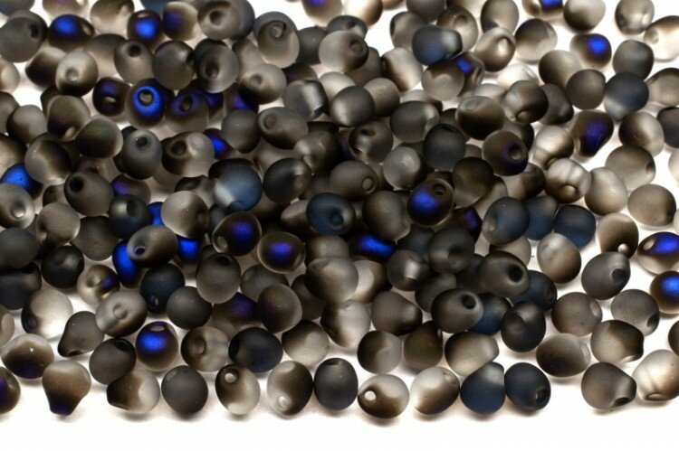 Бисер MIYUKI Drops 3,4мм #4556 хрусталь/Azuro, матовый прозрачный, 10 грамм