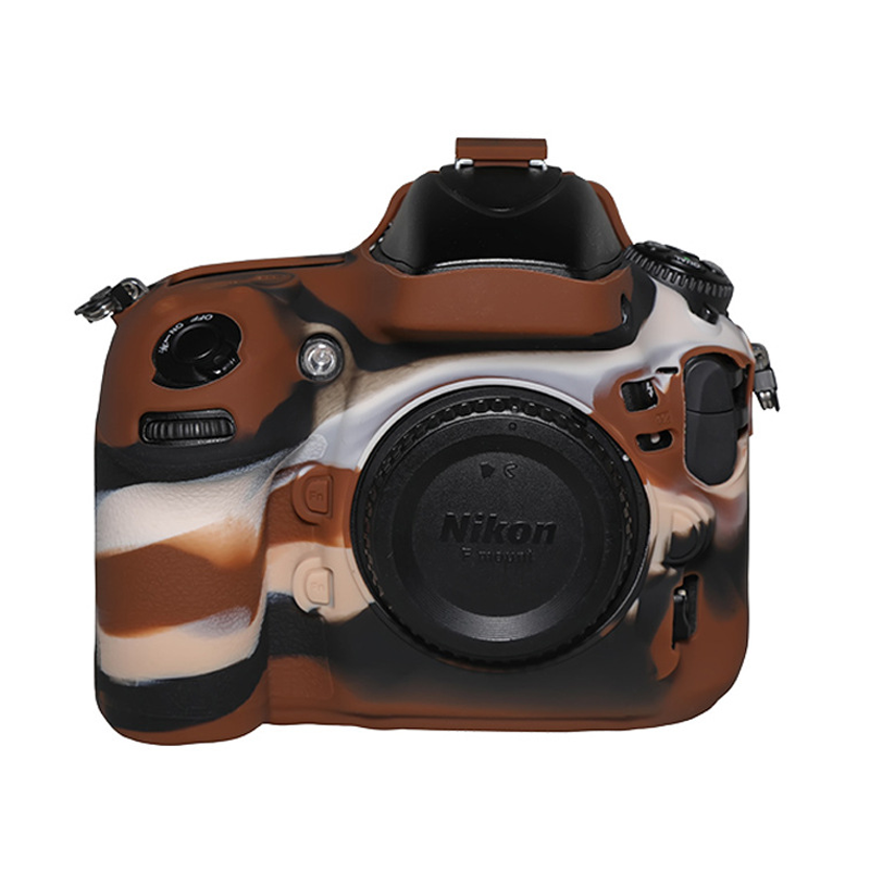 Силиконовый противоударный чехол MyPads Antiurto для фотоаппарата Nikon D800/D800E ультра-тонкий из мягкого качественного силикона коричневый хаки