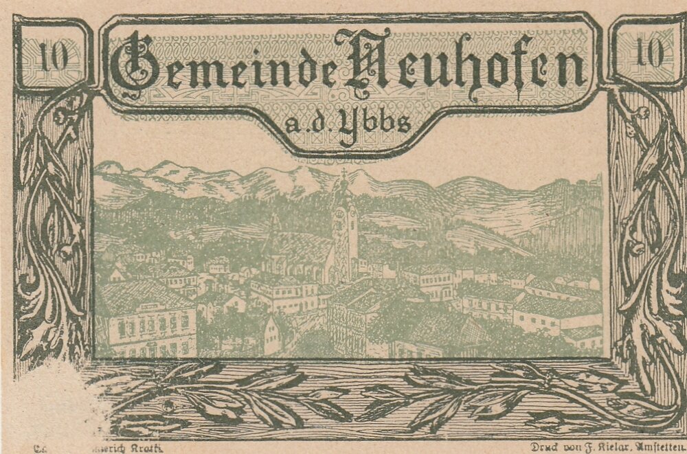 Австрия, Нойхофен-ан-дер-Ибс 10 геллеров 1920 г. (2)