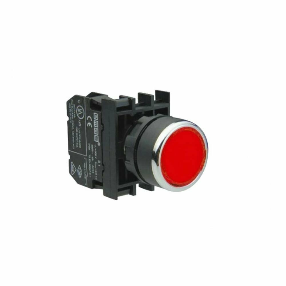 Нажимная круглая кнопка Emas красная, 1НЗ, серия B, 250 В AC, 4 А, B200DK
