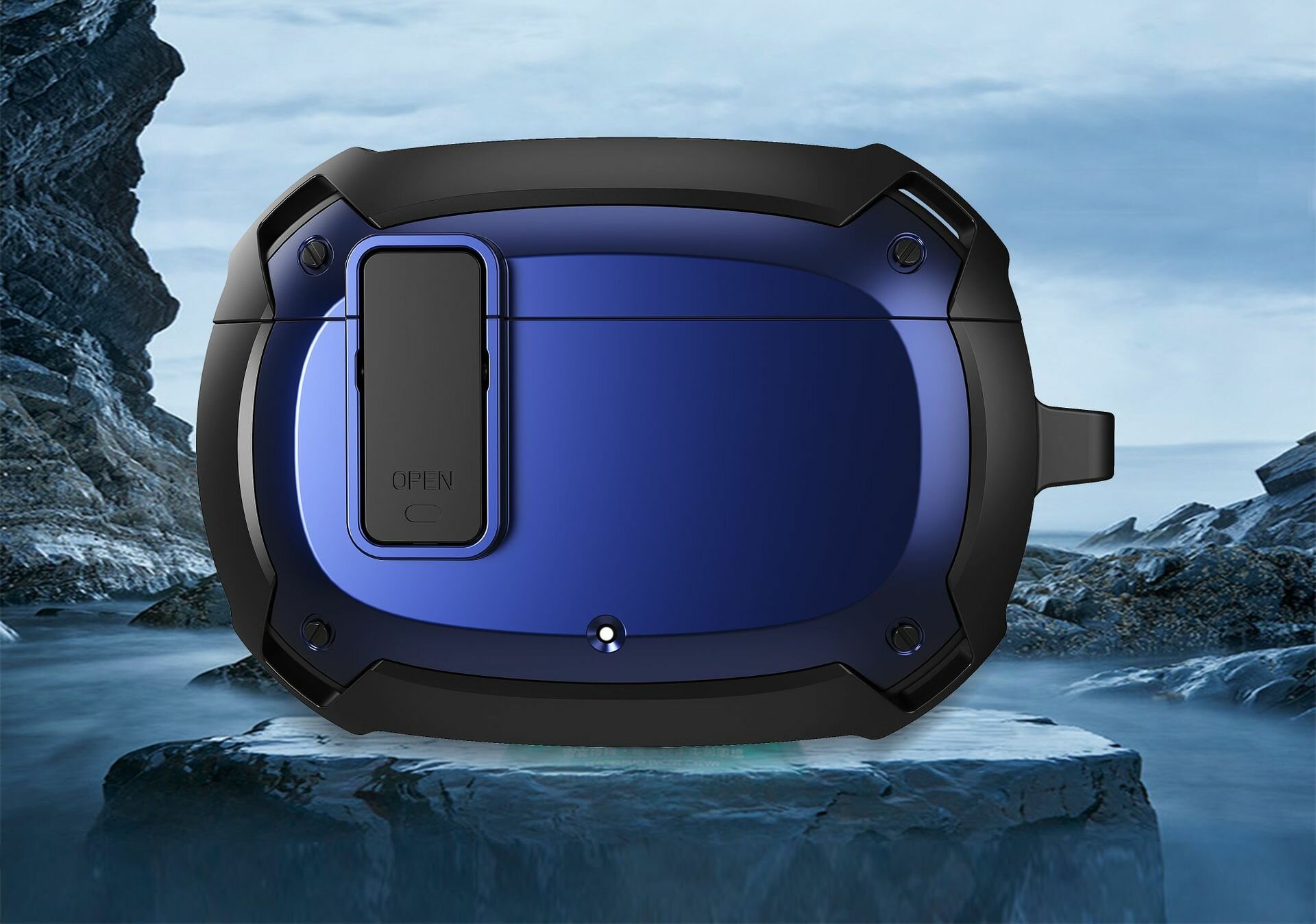 Чехол MyPads противоударный для наушников Beats Studio Buds ударопрочный кейс синий