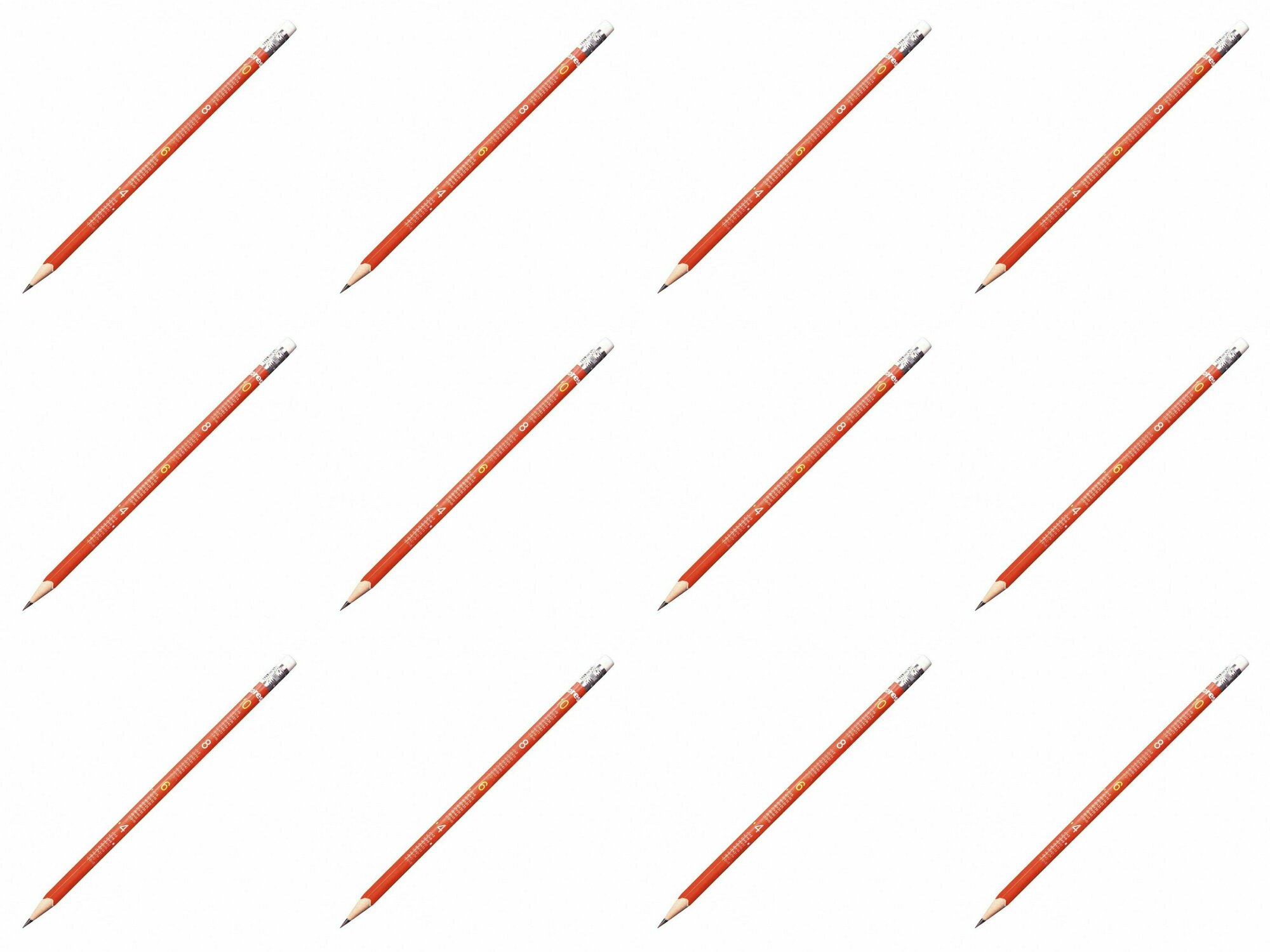 Kores Карандаш чернографитный трехгранный HB с ластиком, 12 шт