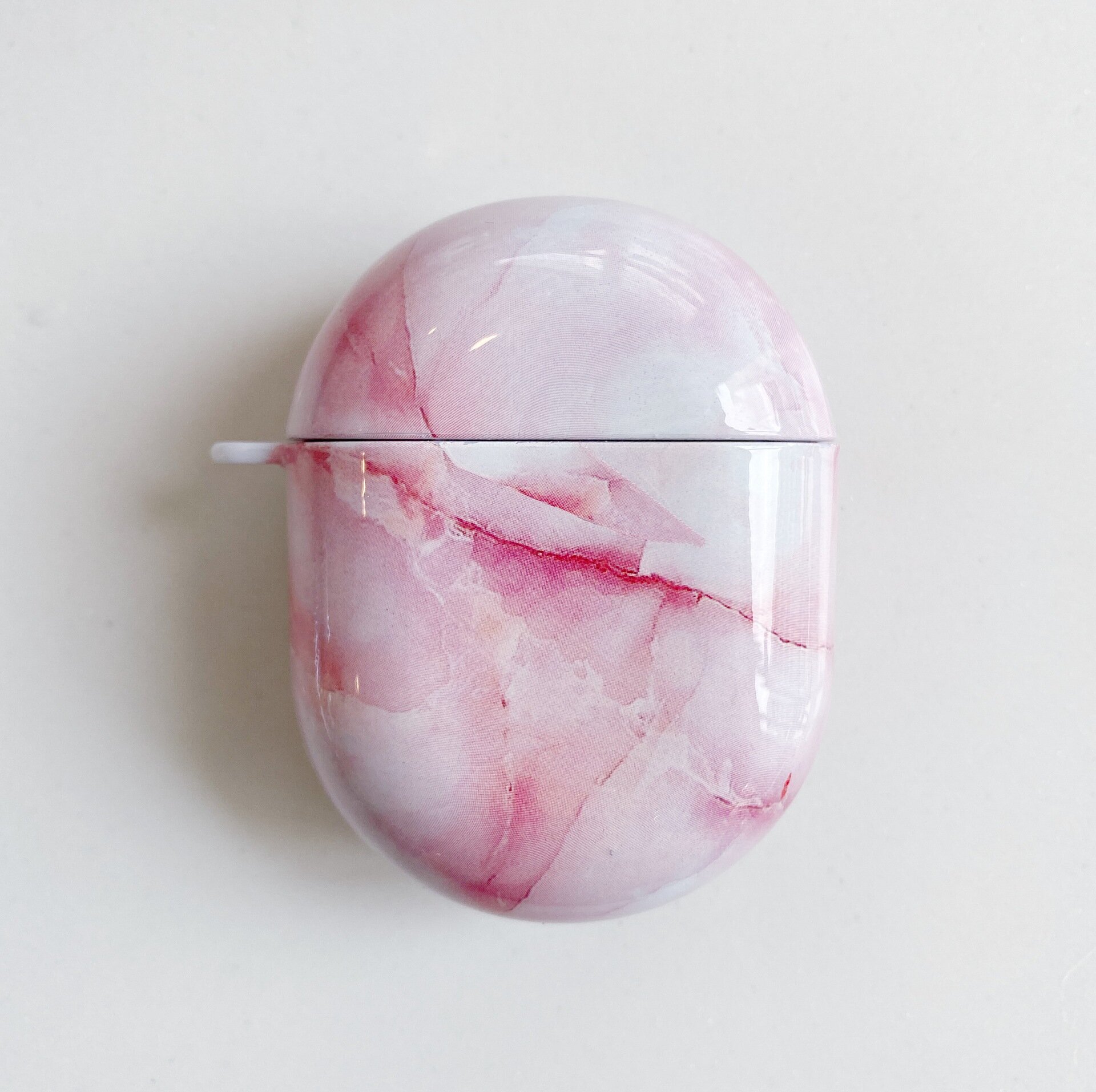 Чехол MyPads защитный из пластика под мрамор для беспроводных наушников Redmi AirDots 3Pro розовый