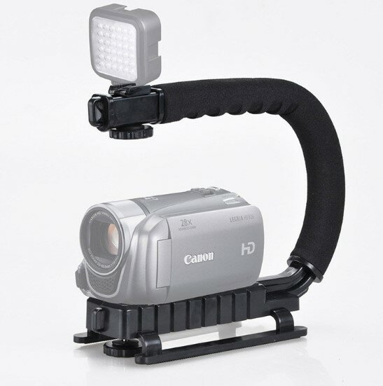 Складной С-образный держатель-ручка стабилизатор MyPads с одним хватом для фотоаппарата экшн-видеокамеры с уровнем пузырьковым