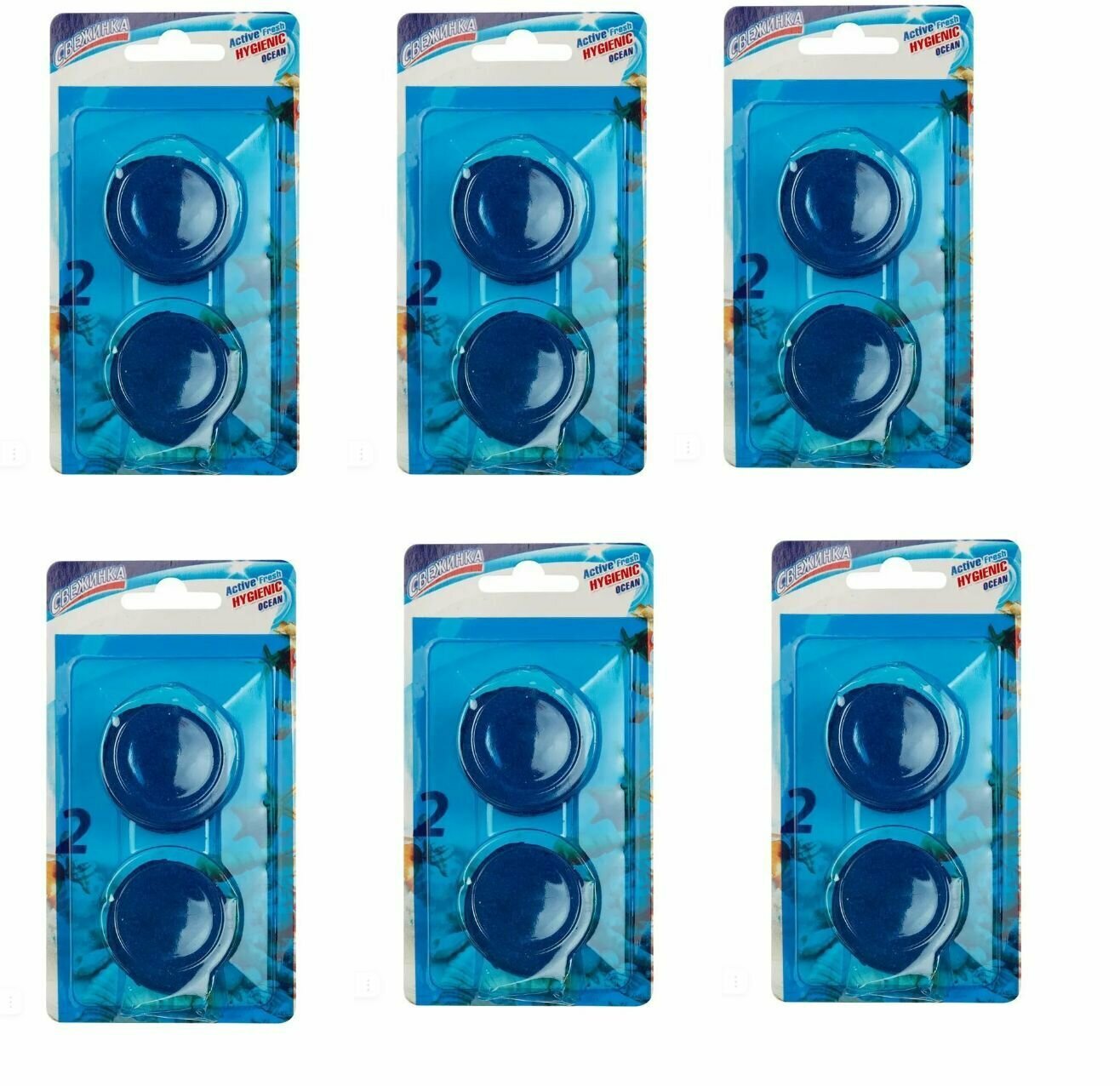 Свежинка Таблетка для сливного бачка, Море, 40 г х 2 шт. - 6 упаковок