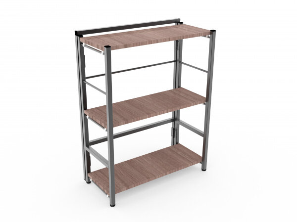 Стеллаж металлический сборный Титан Мета СЛС-1/800, 605х290х790+10мм, каркас-черный, полки - шимо темный