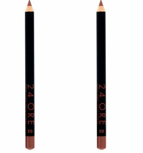 Карандаш для губ стойкий, Deborah Milano, 24 Ore Long Lasting Lip Pencil, тон 02 розовый нюд, 1.5 г, 2 шт