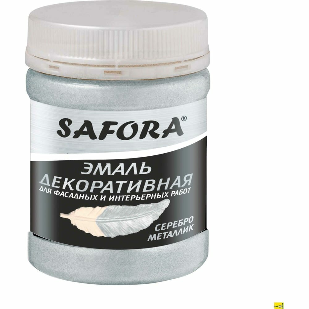 Декоративная акриловая эмаль SAFORA серебро металлизированная 250 г ЭМ100/1М