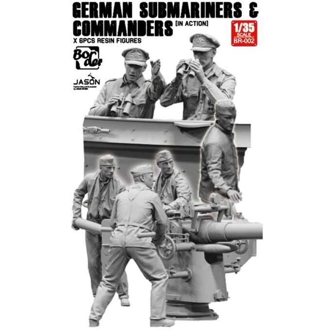 BR-002 Border Model Германские подводники и командир в действии (6 шт) 1/35