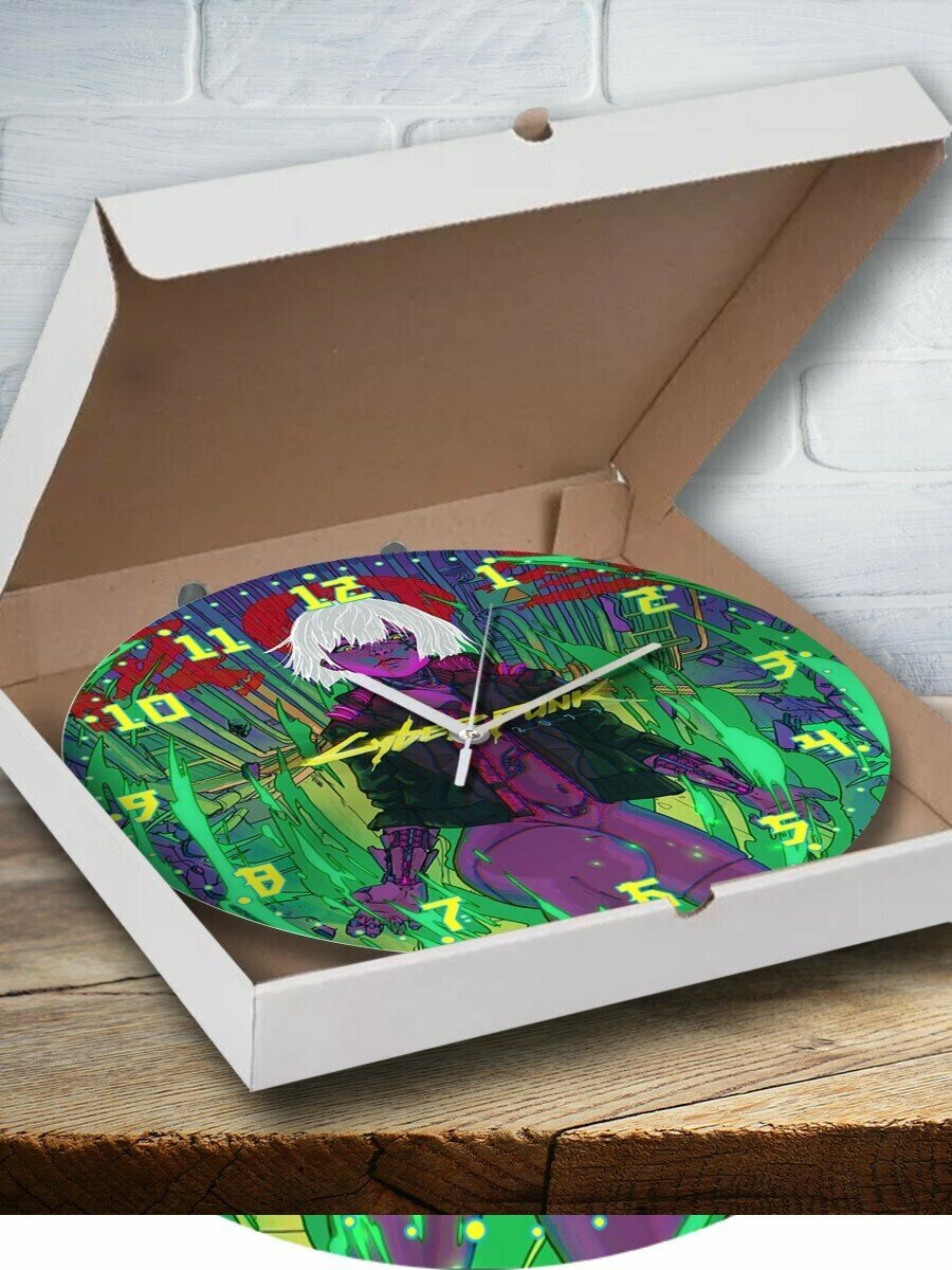 Настенные часы УФ с рисунком игры Cyberpunk 2077 - 4458