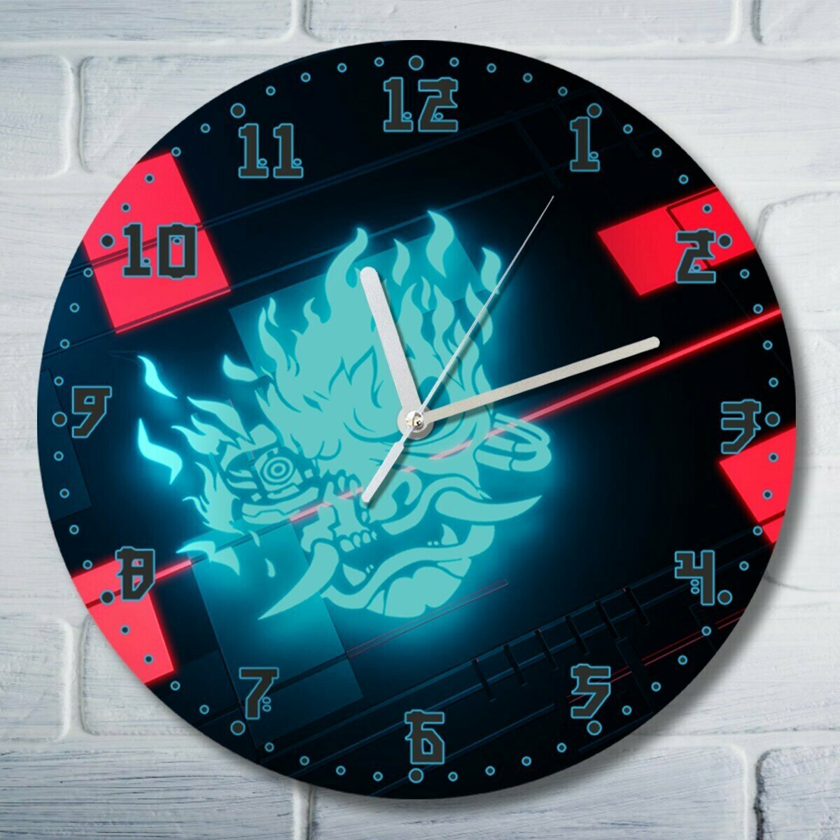 Настенные часы УФ с рисунком игры Cyberpunk 2077 - 4452