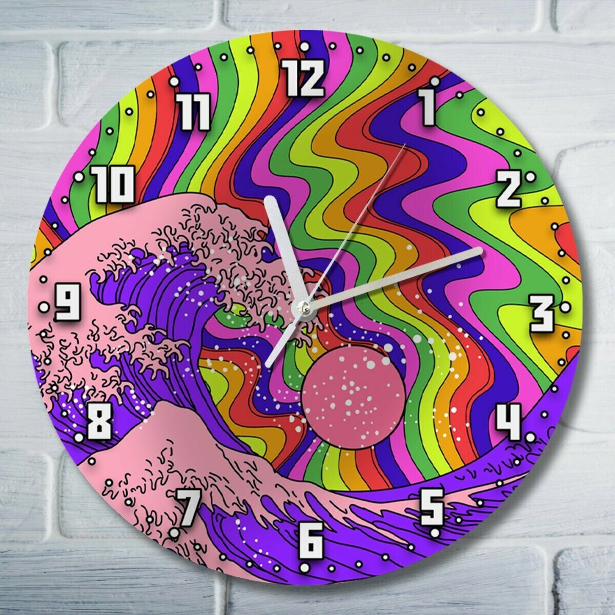 Настенные часы УФ с рисунком психоделика - 128