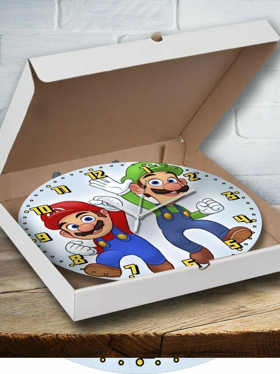 Настенные часы УФ с рисунком Игры Super Mario Bros - 2444