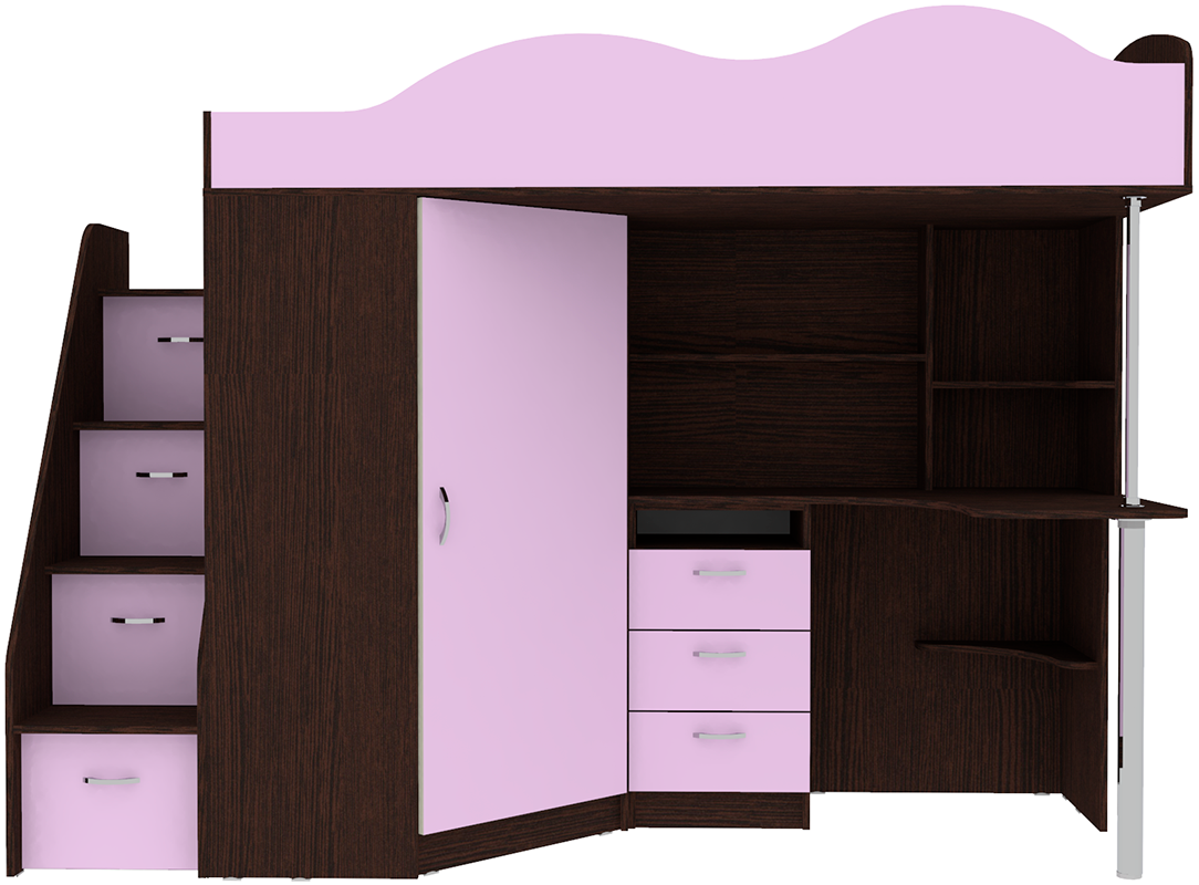 Кровать чердак Пионер Венге - Ирис