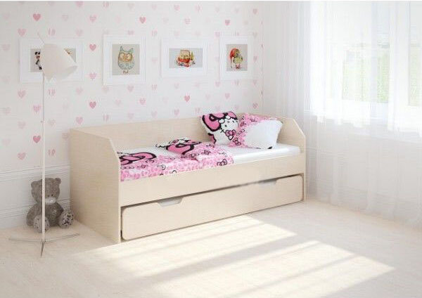 Выдвижная двухъярусная кровать Л-13.2 Дуб Молочный