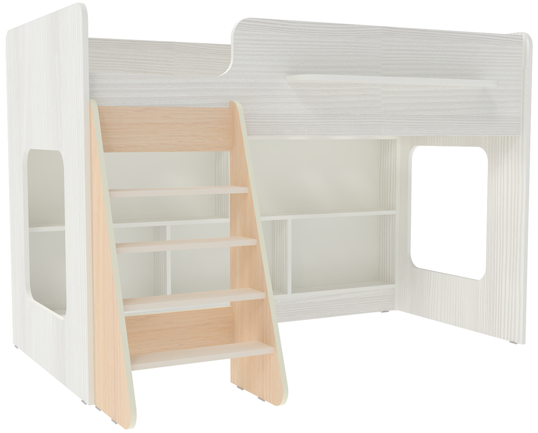 Кровать Л-22.1 Дуб Молочный Белое Дерево