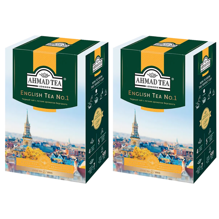 Чай черный Ахмад Английский №1 200 грамм 2 штуки