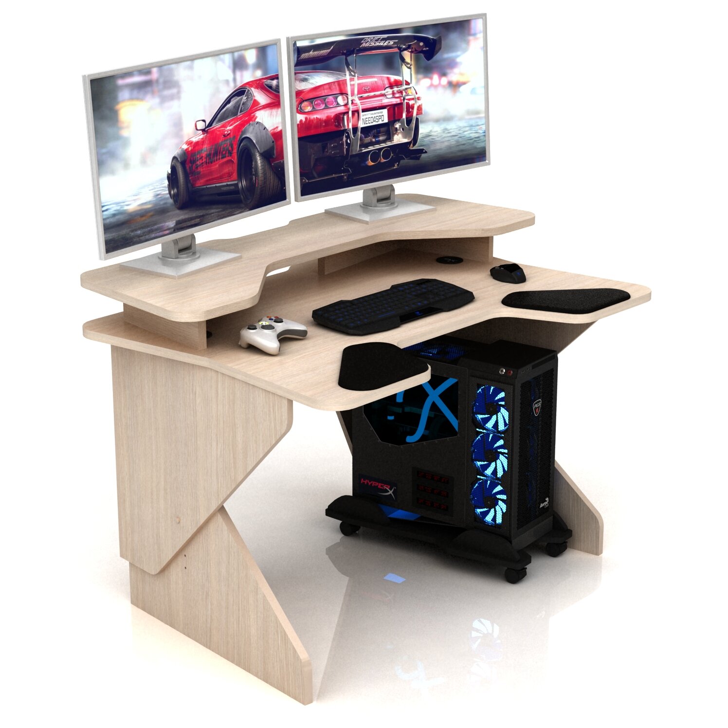 Геймерские игровые столы и кресла DR.RACER MAX COMFORT SOFT SPORT (DXCOMFORTSOFT/MAX/SPORT2) ДУБ молочный