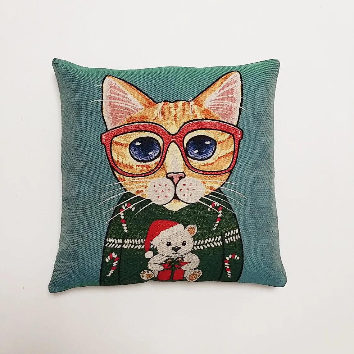 Подушка декоративная Кот Умный 40х40 велюр