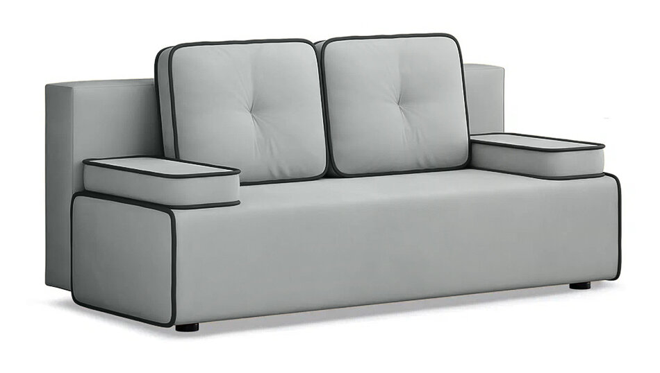 Диван раскладной Аура 8, механизм еврокнижка, в цвете серый (Velutto 08)