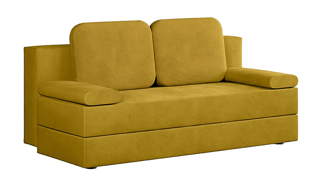 Диван раскладной еврокнижка Аура 3 в цвете желтый (велутто 56), (уценка)