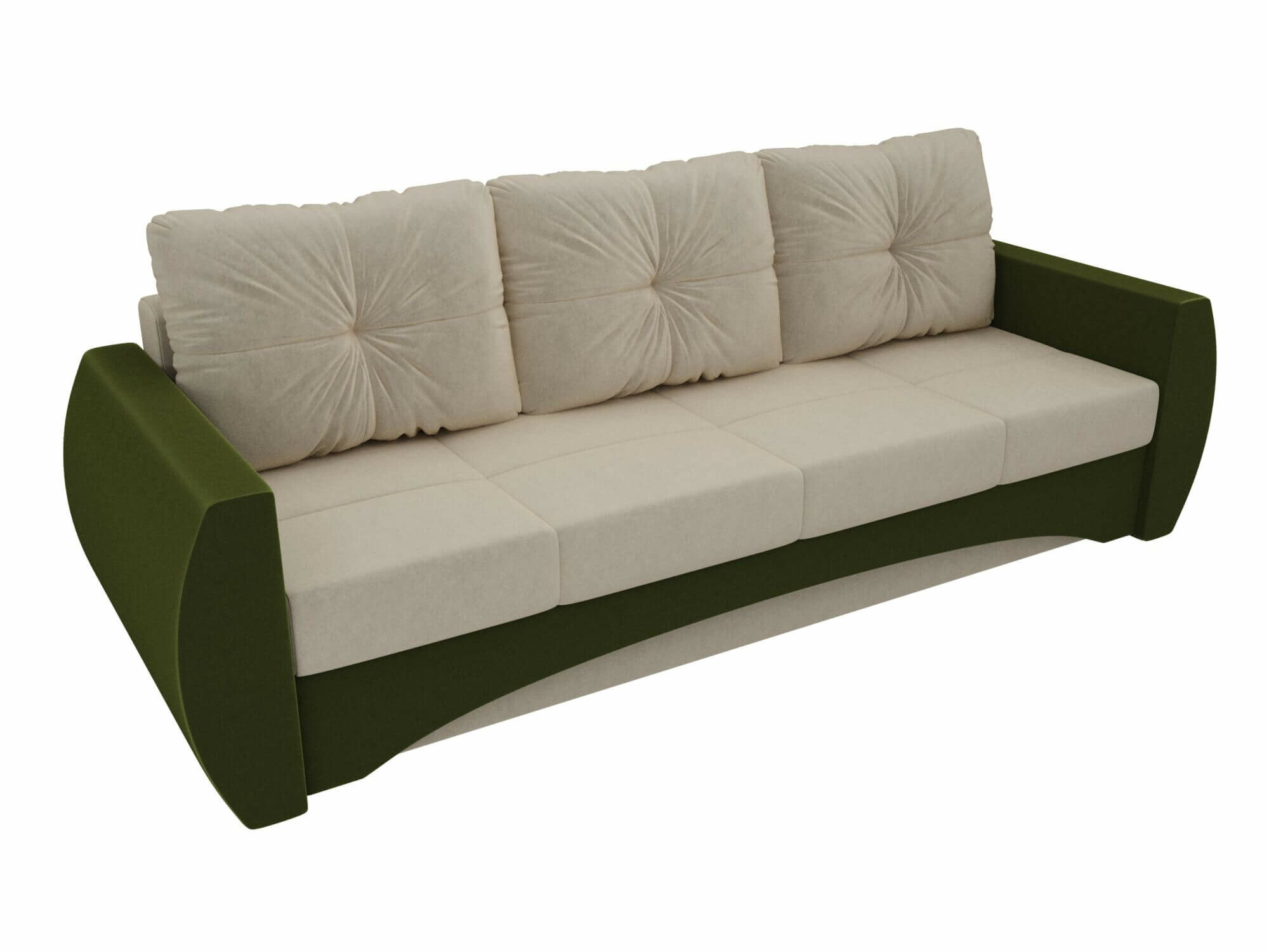 Artum Прямой диван Сатурн микровельвет бежевый зеленый