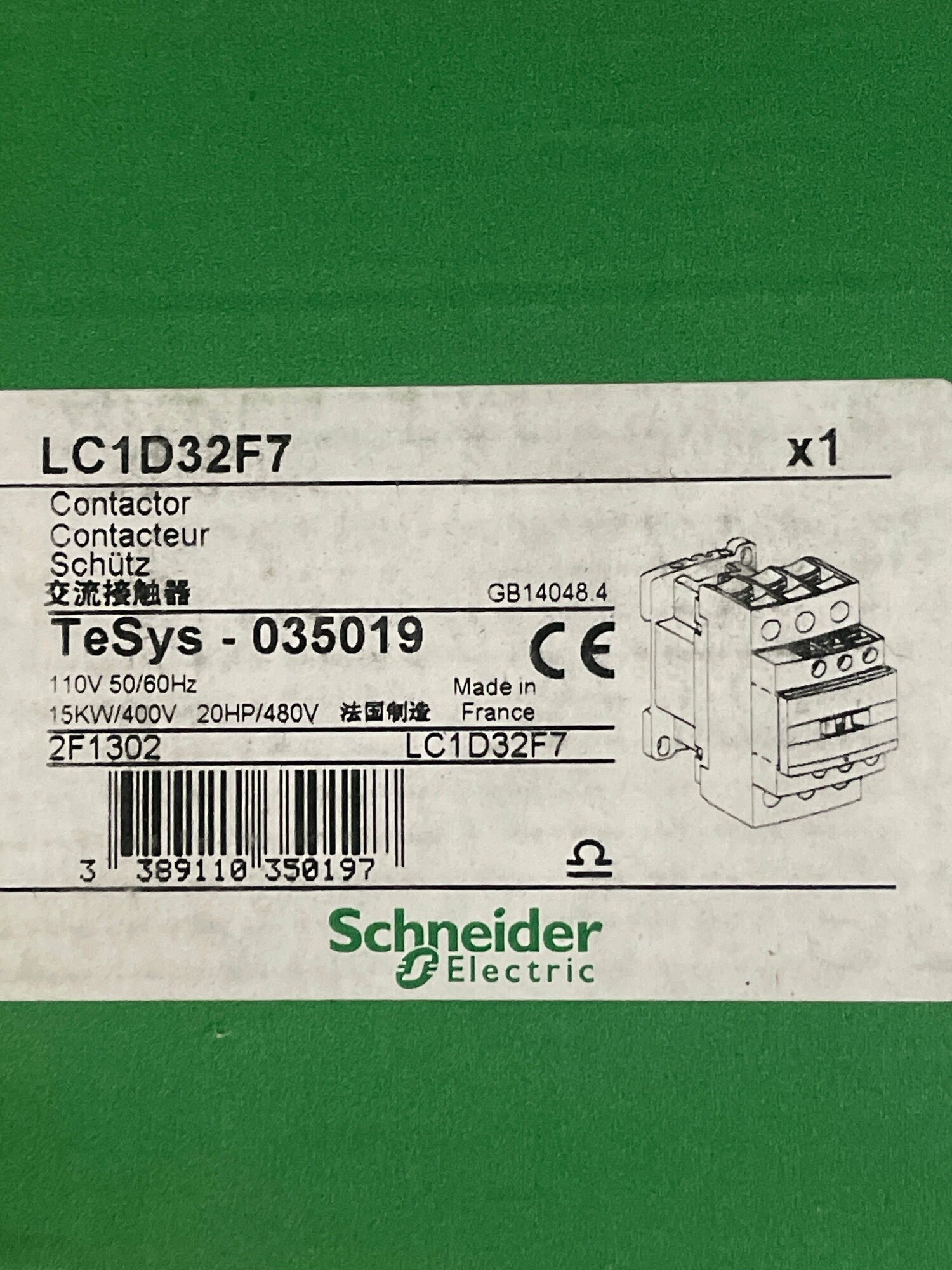 Магнитный пускатель/контактор перемен. тока (ac) Schneider Electric LC1D32F7 32А