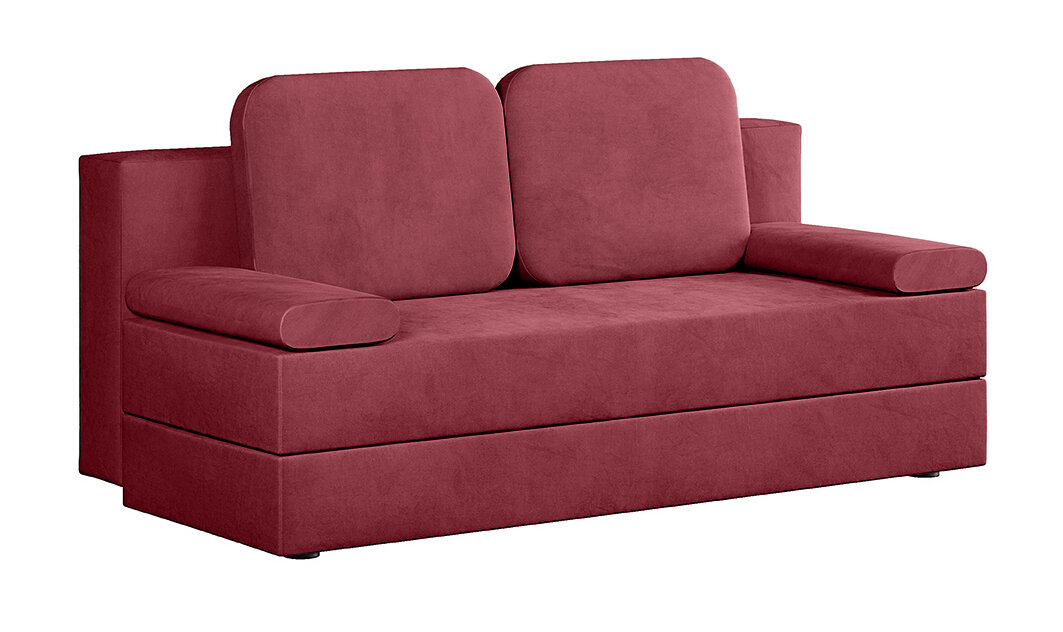 Диван раскладной еврокнижка Аура 3 в цвете красный (велутто 29)