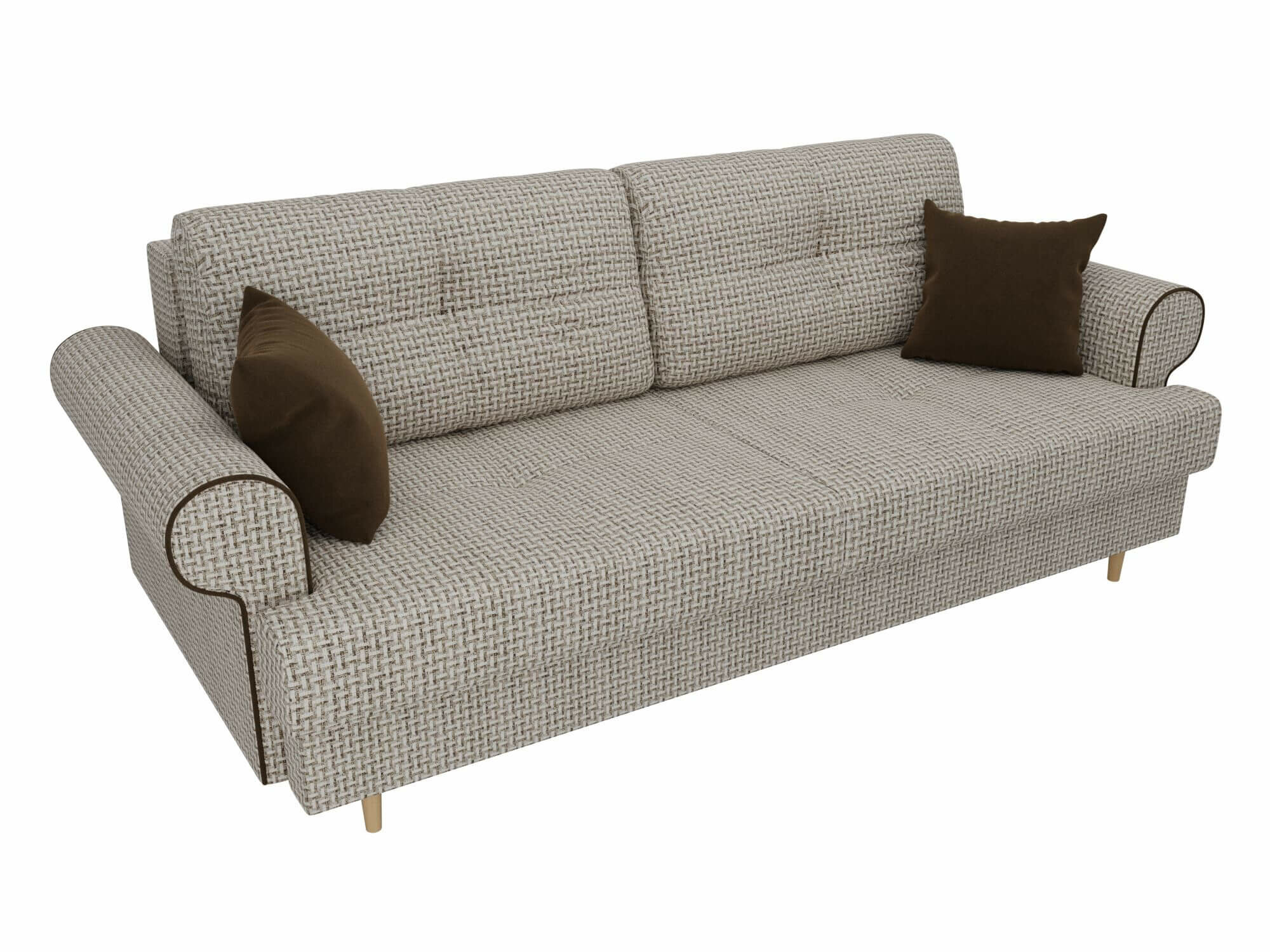 Artum Прямой диван Сплин корфу 02 подушки вельвет коричневый