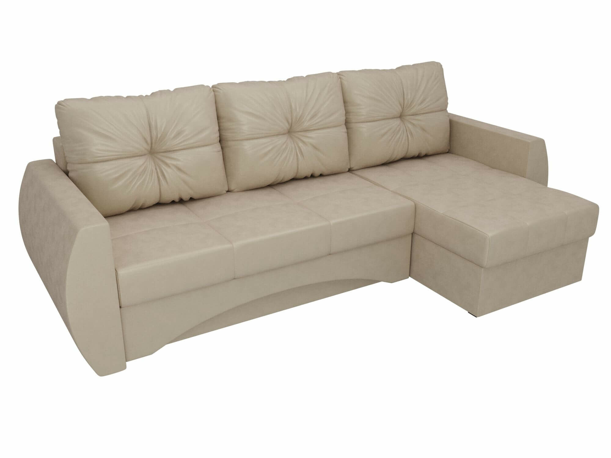 Artum Угловой диван Сатурн флок бежевый правый