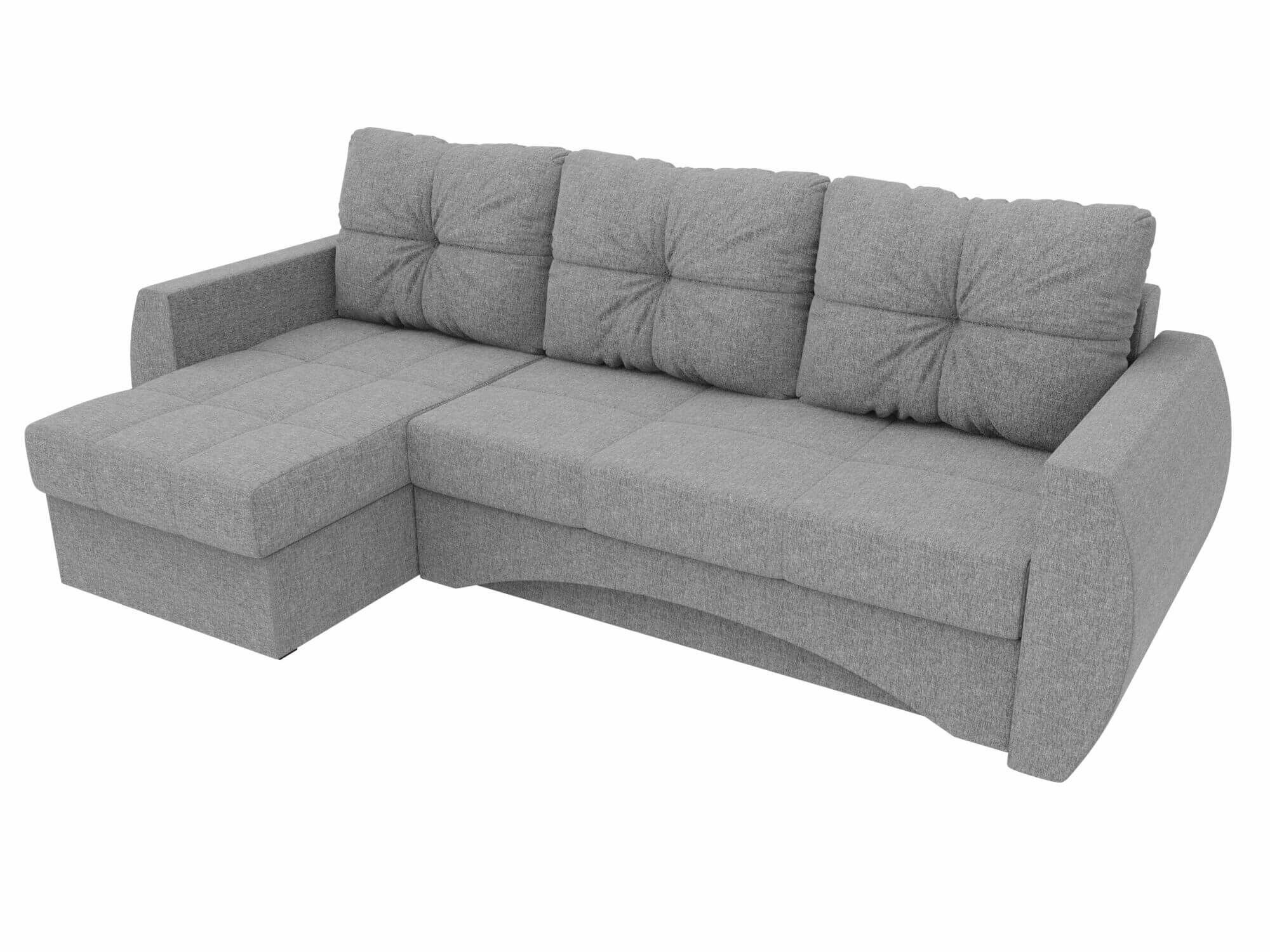 Artum Угловой диван Сатурн рогожка серый левый